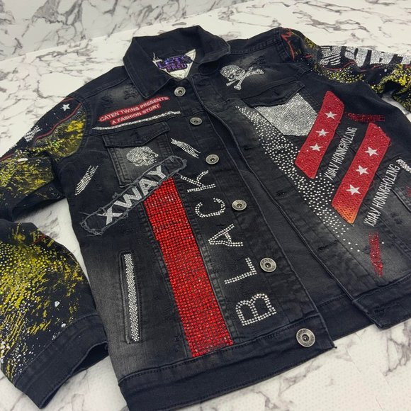 Lets Fred | Jackets & Coats | Mens Fashion Red Silver Gold Rhinestones ...